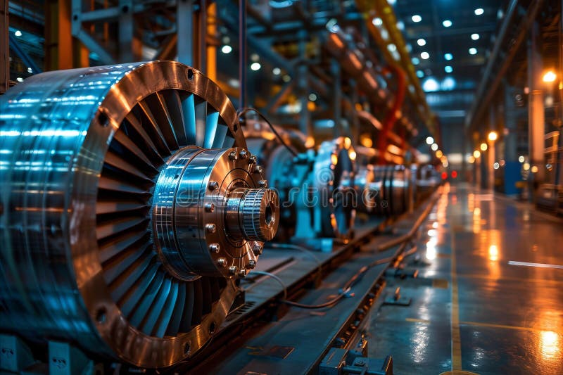 A Large Turbine Engine in a Factory Stock Photo - Image of generated ...