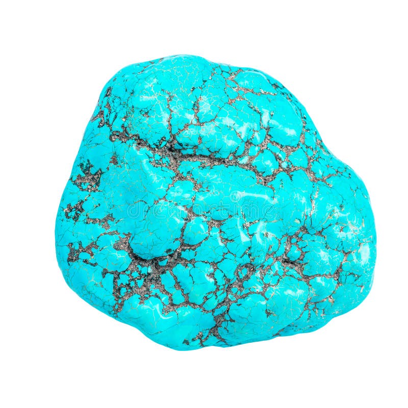 Large Turquoise Stone of Sky-blue Color on a White Isolated Background ...