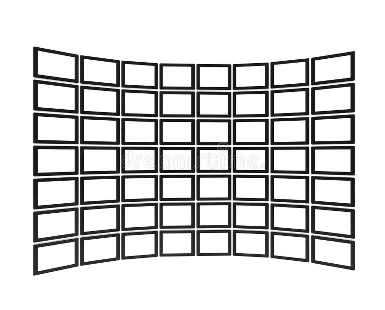 Large Tv Screen Block Made of Tablet Devices Isolated Stock ...