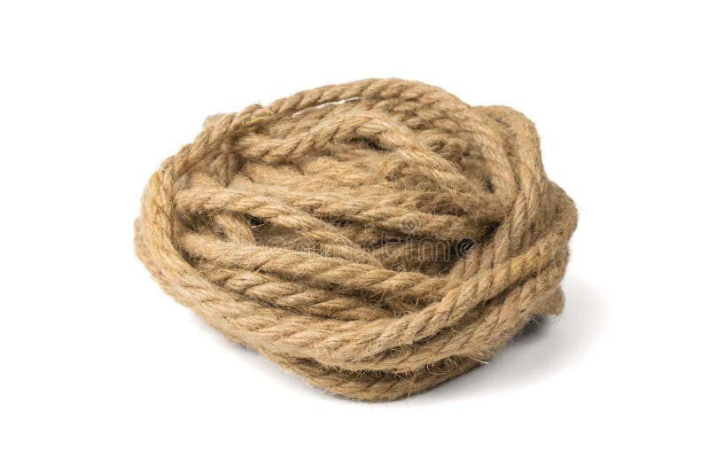 Large Twisted Rope Isolated on a White Background Stock Image - Image ...
