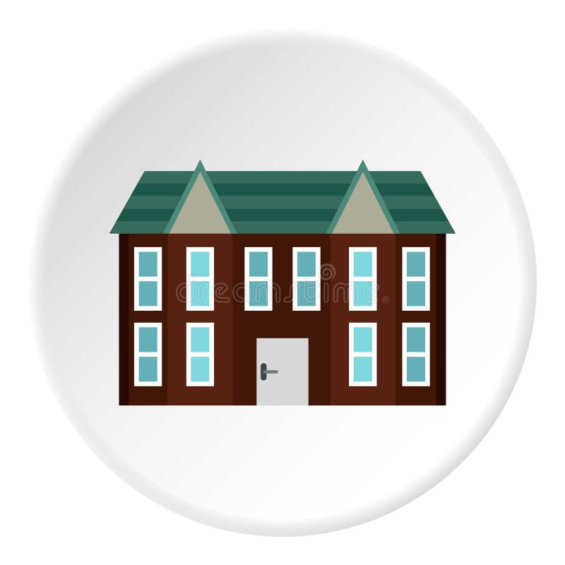 Large Two Storey House Icon, Flat Style Stock Vector - Illustration of ...