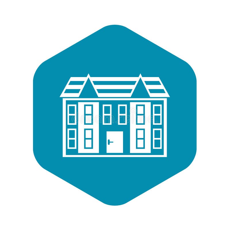 Large Two-storey House Icon, Simple Style Stock Vector - Illustration ...