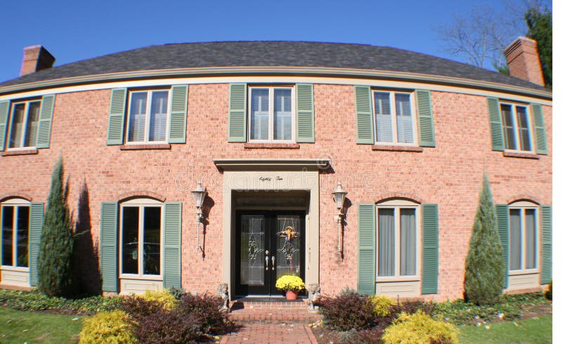 Large Two Story Brick House Stock Photo - Image of rich, real: 1726478