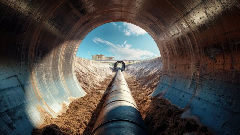 The Large Underground Pipe.AI Generated Image Stock Image - Image of ...