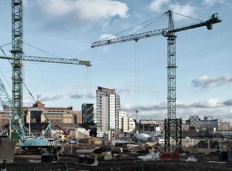 Large Urban Development Construction Site Editorial Photo - Image of ...