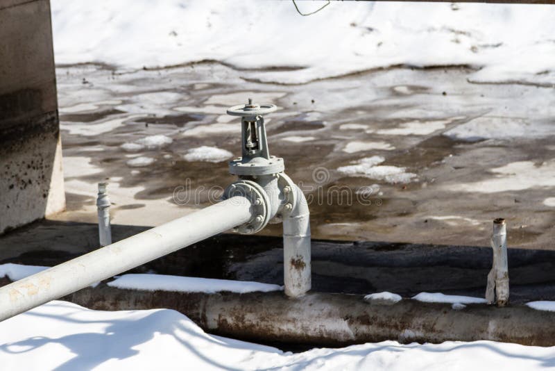 Large Valve on a Water Pipe Stock Image - Image of industrial, pipe ...