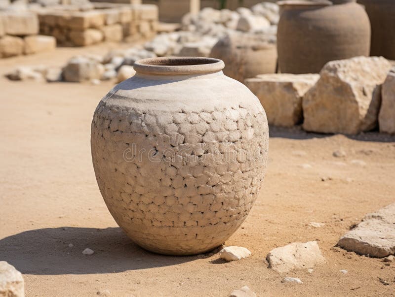 A large vase on the ground stock illustration. Illustration of ceramic ...