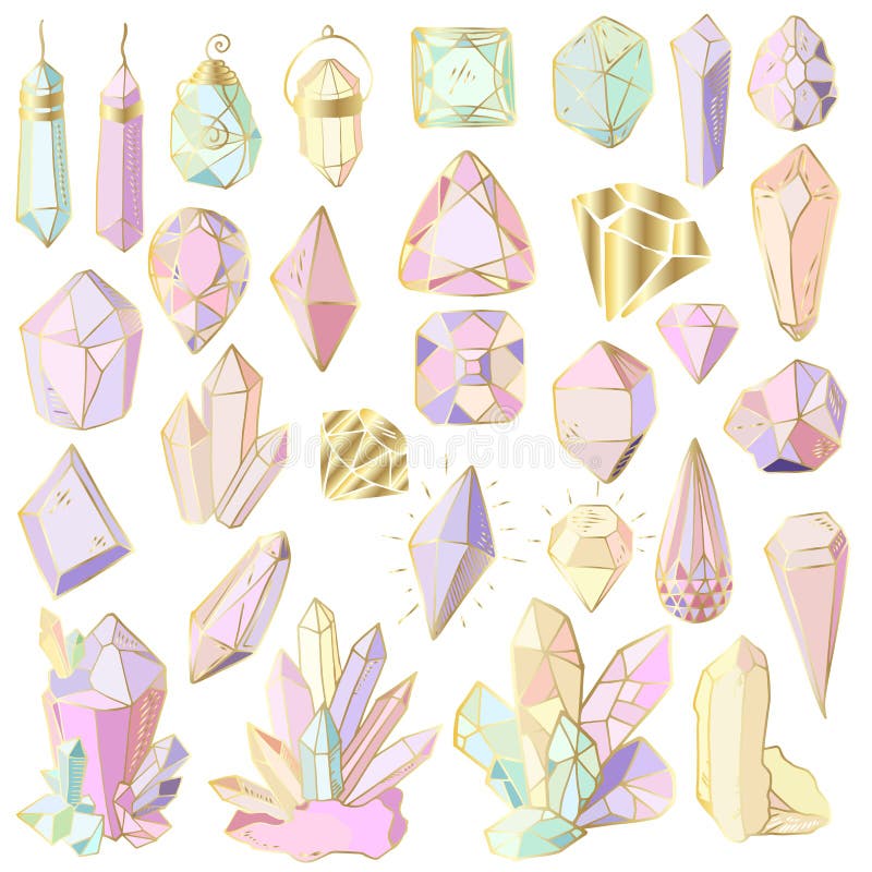 Vector Crystals Set stock vector. Illustration of pendant - 135047542
