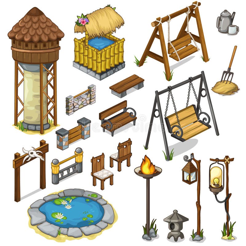 Large Vector Set Constructor Items for Locations Stock Vector ...