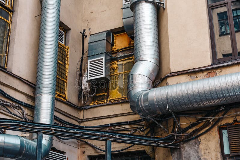 Large Vent Pipes Outside the Building Stock Photo - Image of exhaust ...