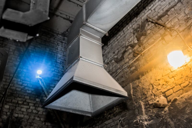 Ventilation Pipe System at the Ceiling of an Industrial Enterprise or ...