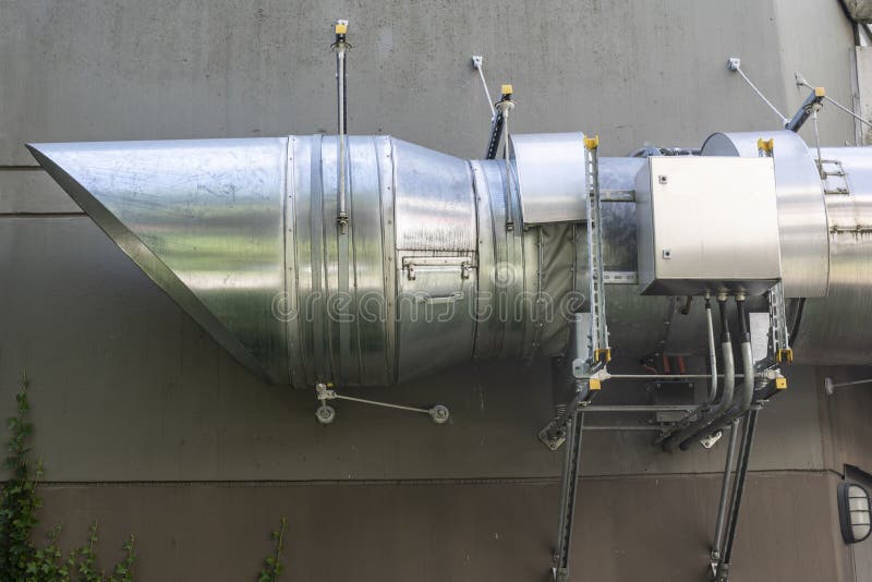 A Ventilation Tube Fixed at a Wall Stock Photo - Image of pipeline ...