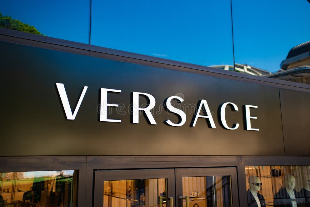 Large Versace Sign in the Streets of Monaco Editorial Stock Photo ...