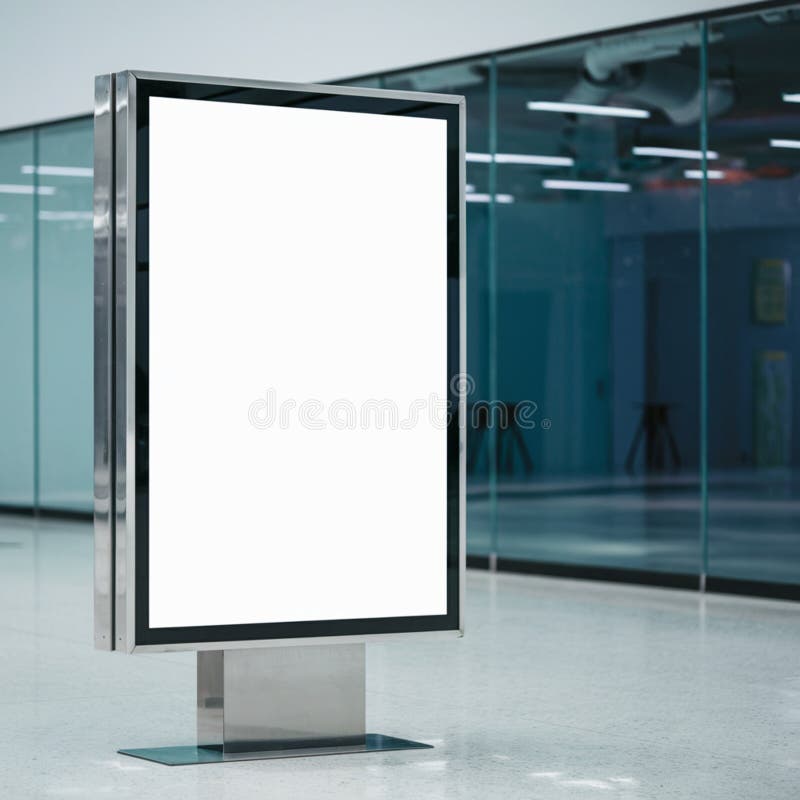 Large Vertical Blank Signboard in Spacious, Bright Environment with ...