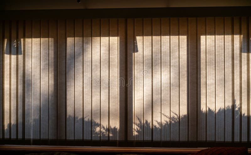 Large Vertical Blind Covered Window Shadows Stock Image - Image of home ...
