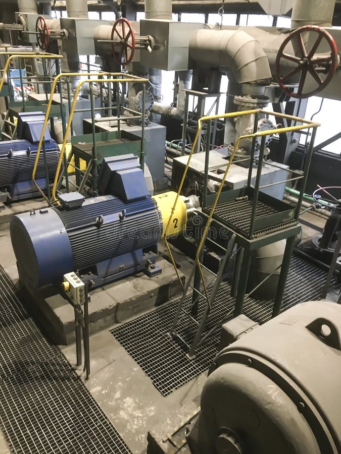 Large Vertical Water Pumps and Valves Stock Photo - Image of water ...