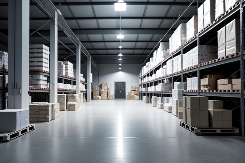 Large, Very Organized and Clean Warehouse, Generative AI Stock ...