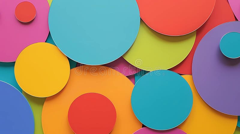 Large, Vibrant Circles Stack and Overlap Stock Illustration ...