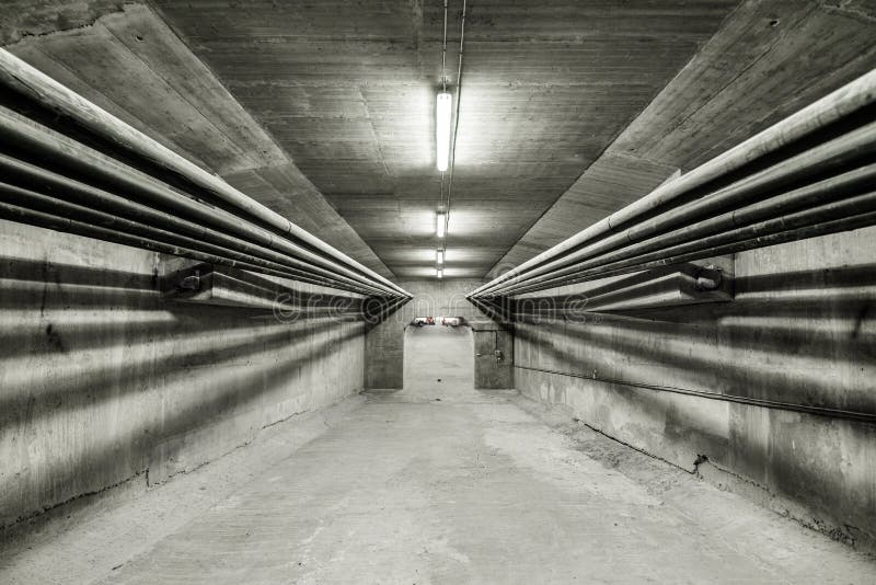 Illuminated Inside of Modern Bridge Stock Photo - Image of architecture ...