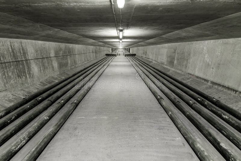 Illuminated Inside of Modern Bridge Stock Photo - Image of bridge ...