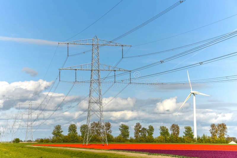 Modern high powerlines stock photo. Image of background - 115908676