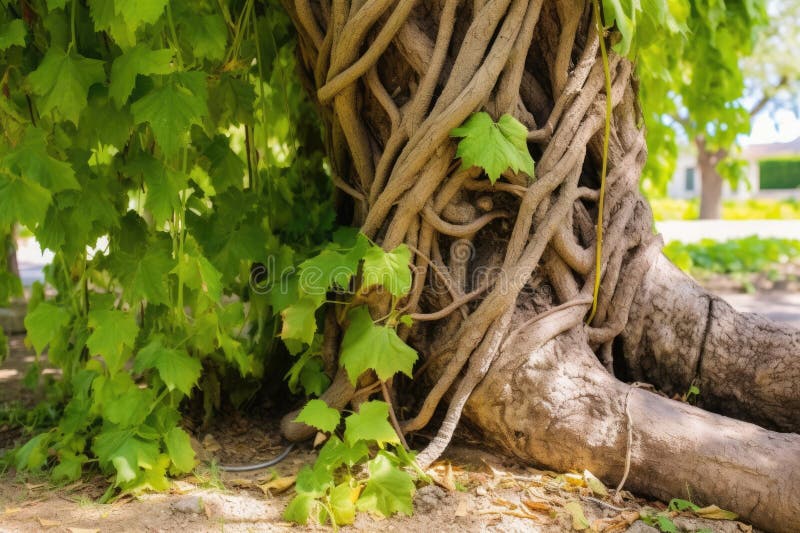 Large Vine Wrapping Around a Tree Trunk Stock Image - Image of texture ...