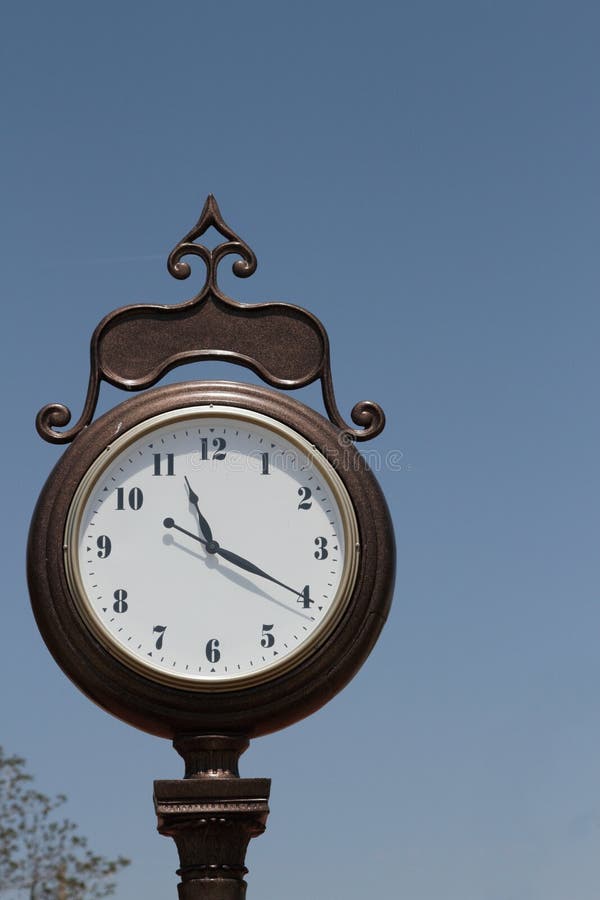 Large Vintage Clock Outdoors Stock Photo - Image of hours, tall: 54512336