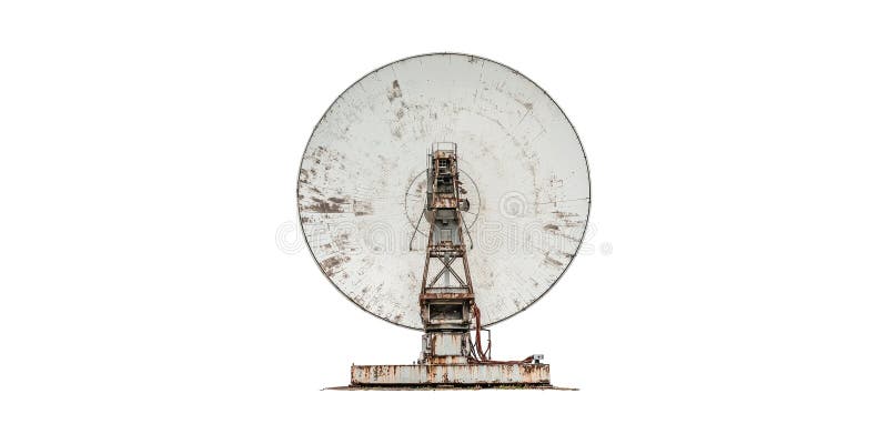 Large Vintage Satellite Dish with Metal Structure Isolated on ...