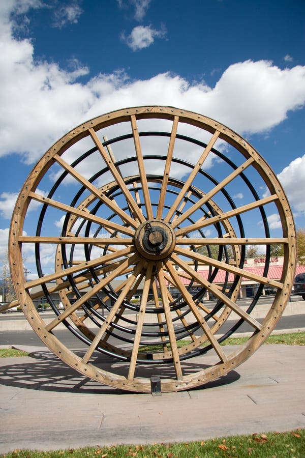 Large Wagon Wheel stock image. Image of wheel, skies, west - 3401163