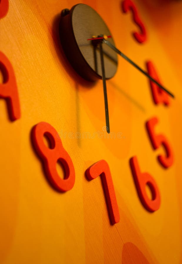 Large Wall Clock with Colorful Numbers Stock Image - Image of colorful ...