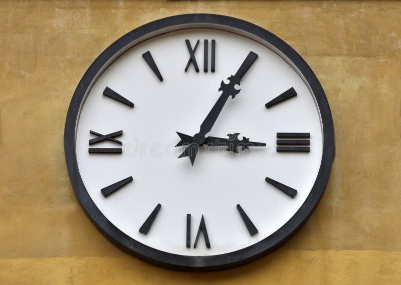 Large Wall Clock Roman Numerals Stock Photo - Image of office, isolated ...