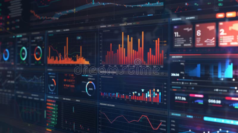 Extensive Data Display on Wall Stock Photo - Image of reporting ...