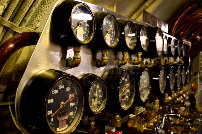 Large Wall of Meters and Gauges Stock Photo - Image of tools, equipment ...