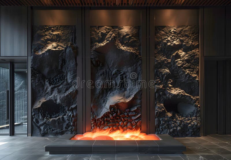 Kengo Kuma Inspired Lava Rock Wall Art Stock Illustration ...