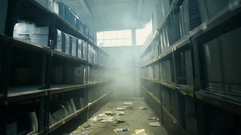 Folders and Account Books Collect Dust in Large Cabinets. Stock Footage ...