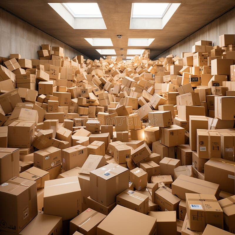 Large Distribution Warehouse, Complex Layout of Aisles, Shelves and ...