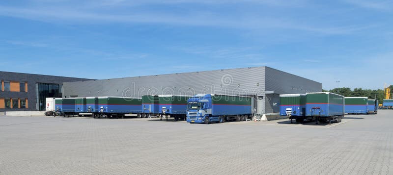 Large warehouse building stock photo. Image of delivery - 59428242