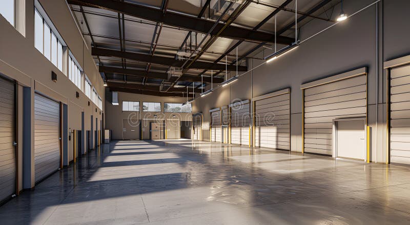 Large Warehouse Complex with Individual Garages Stock Photo - Image of ...