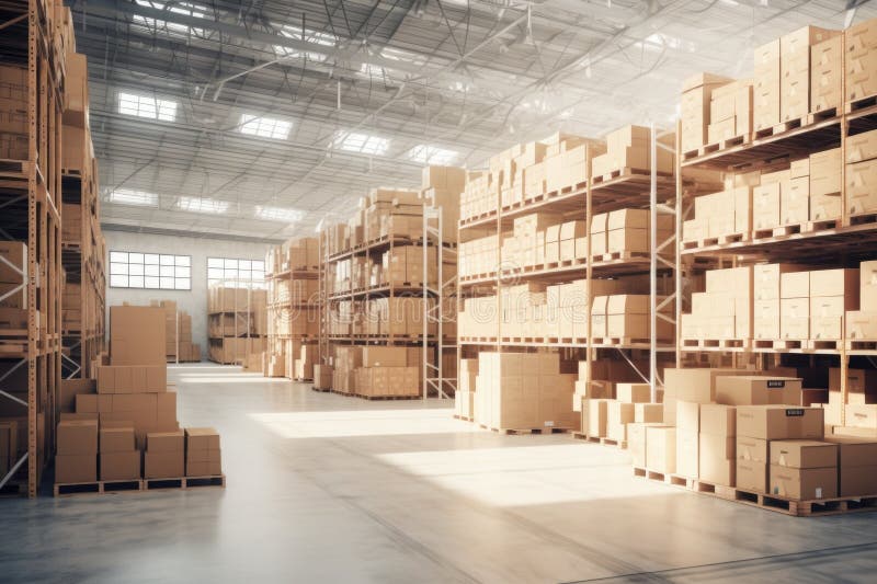 A Large Warehouse Filled with Boxes. Ideal for Logistics and Storage ...