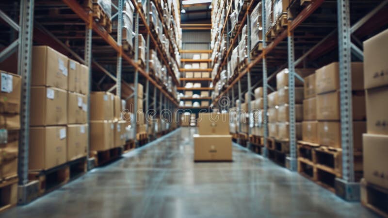 A Large Warehouse Filled with Boxes. Perfect for Industrial Concepts ...