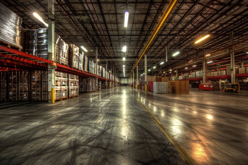 Large Warehouse Filled with Boxes for Storage and Shipping Stock Photo ...