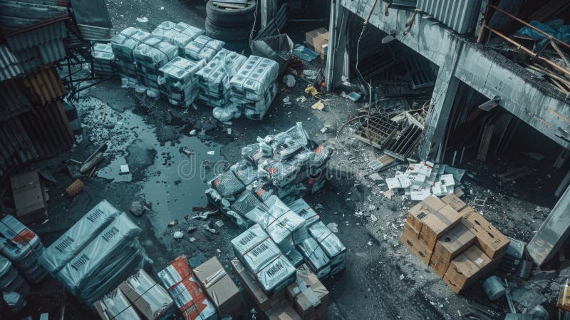 A Large Warehouse Filled with Boxes, Suitable for Logistics Concepts ...