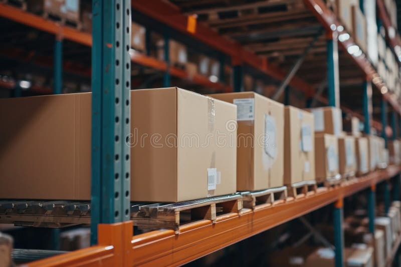 A Large Warehouse Filled with Lots of Boxes. Perfect for Logistics ...