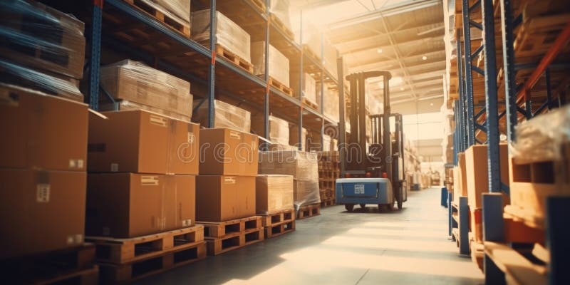 A Large Warehouse Filled with Lots of Boxes. Perfect for Logistics ...