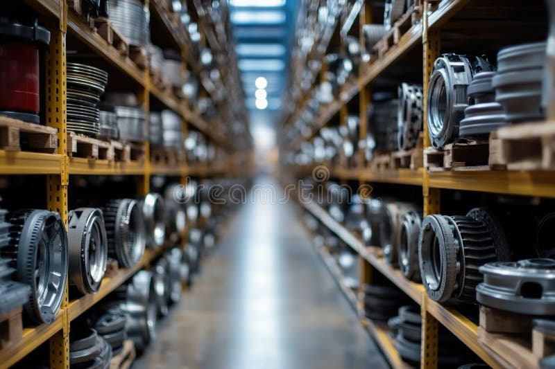 A Large Warehouse Filled with Lots of Shelves and Storage Space Stock ...