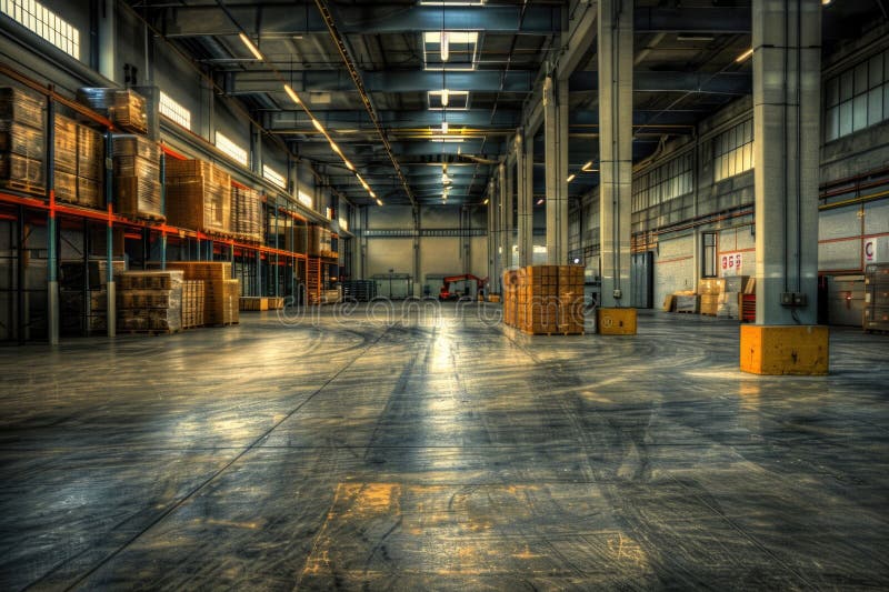 A Large Warehouse Filled with Many Storage Boxes Stock Image - Image of ...