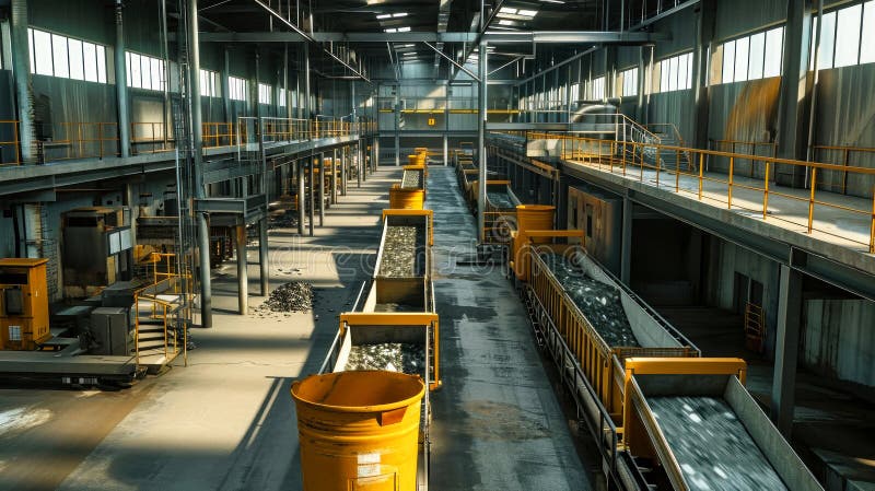 Large Warehouse Filled with Metal Items at Garbage Processing Plant ...
