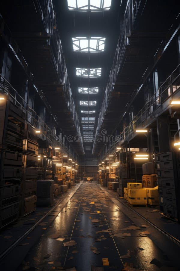 A Large Warehouse Filled with Numerous Boxes. Ideal for Illustrating ...