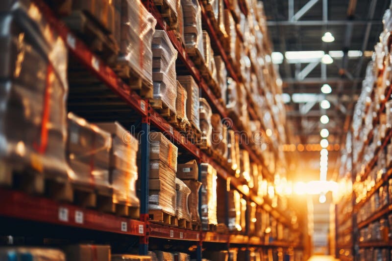 A Large Warehouse Filled with Numerous Boxes. Perfect for Showcasing ...