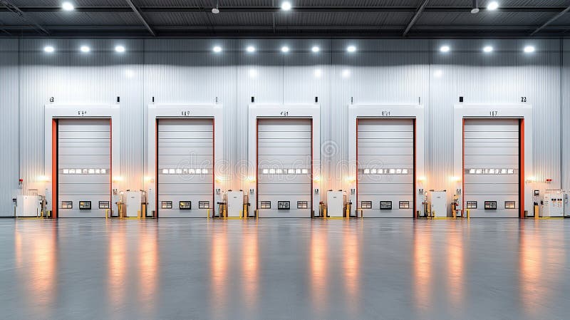 Empty Loading Bay of a Large Warehouse. Modern Logistics Center ...